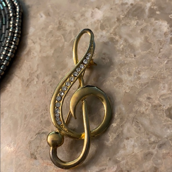 Jewelry | Vintage Goldtone Music Note Brooch | Poshmark